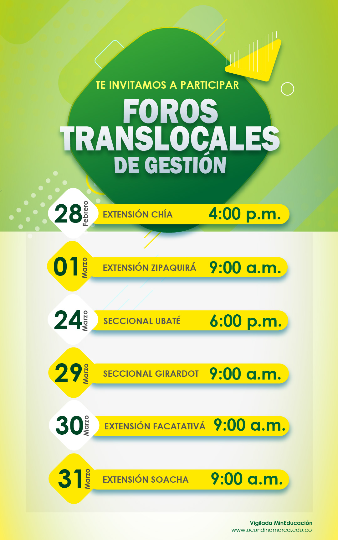 Programación foros translocales de gestión 2022