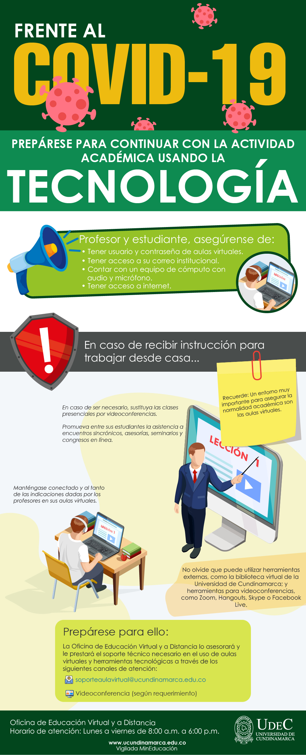 Medidas de prevención, Oficina de Educación Virtual